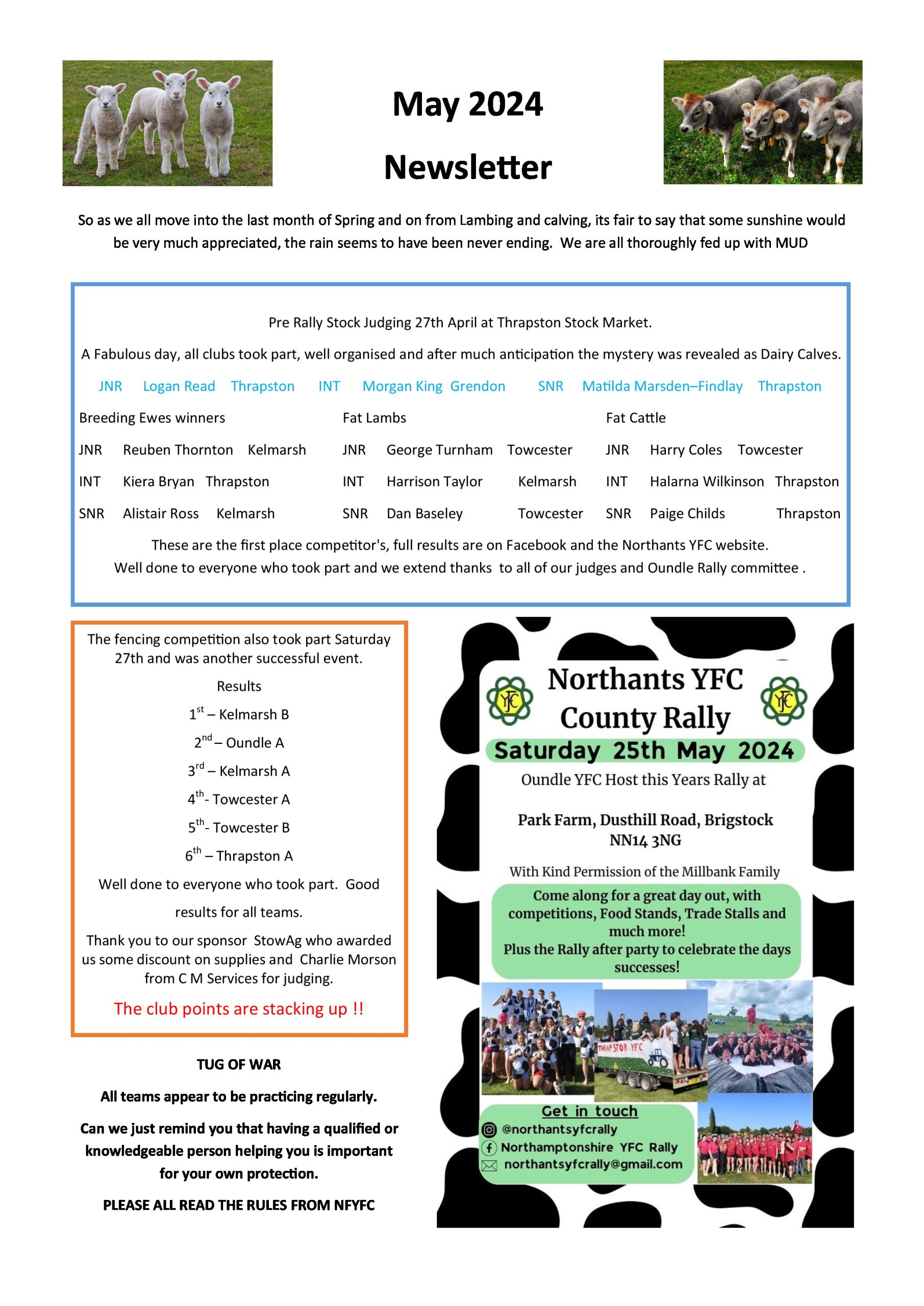 May 2024 Newsletter - Northants Young Farmers Clubs